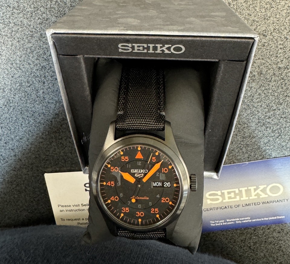SEIKO 5 Automatic Nylon Band 40mm Black Dial Men’s Watch SRPH33 24 ...