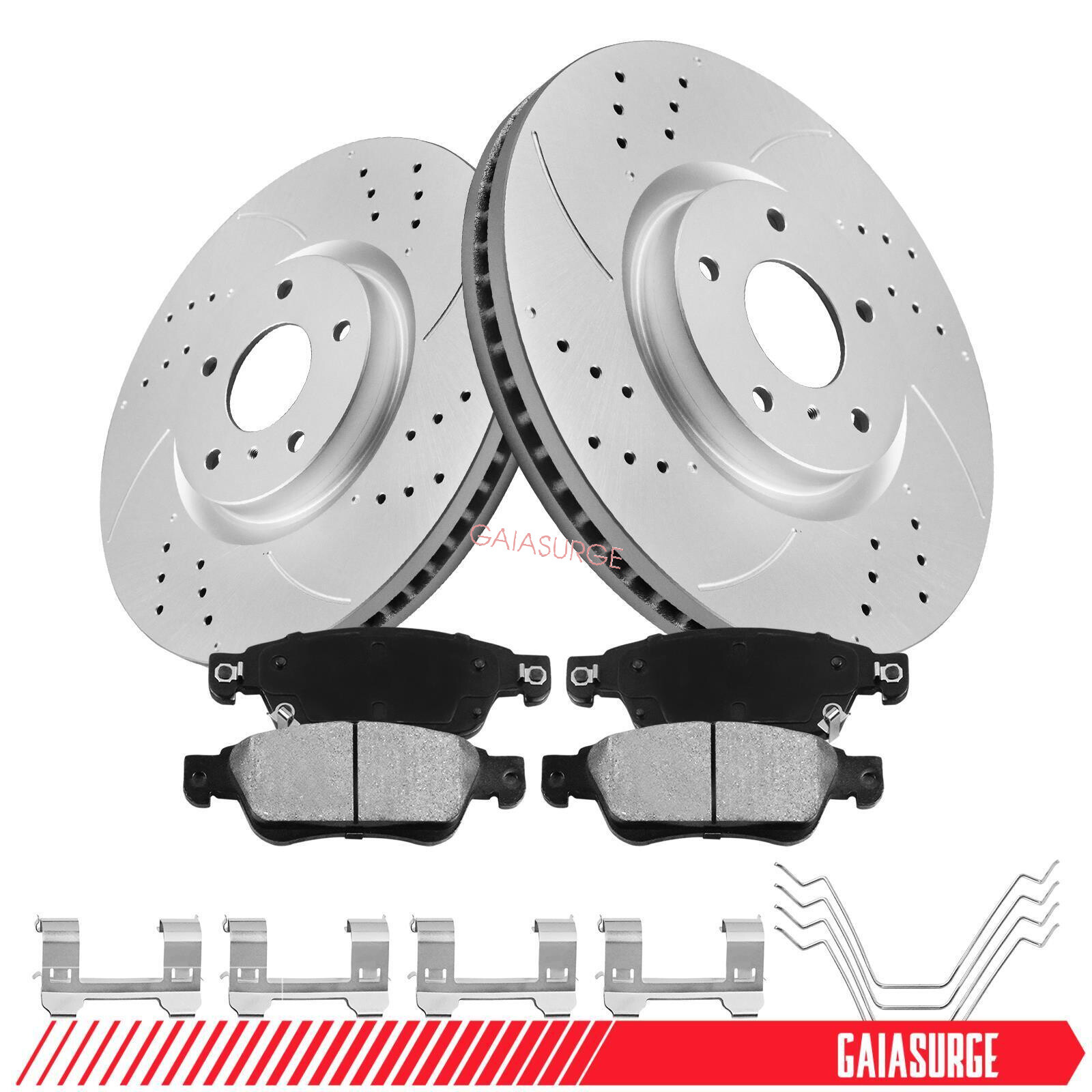 Front Drilled Brakes Rotors + Ceramic Brake Pads Kit for Infiniti G37 ...