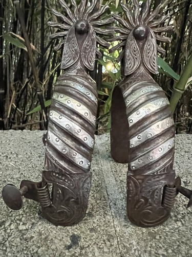 1800's Antique Hand Forged Metal Cowboy Spurs | eBay