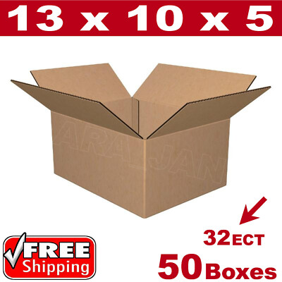 50 - 13x10x5 Cardboard Boxes Mailing Packing Shipping Box Corrugated ...