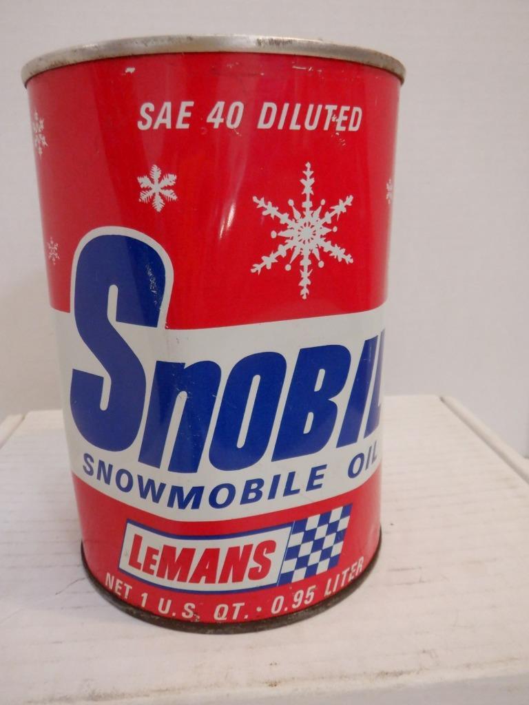 Vintage Rare Snobil Snowmobile 1 Quart Oil Can Lemans Unopened FULL ...