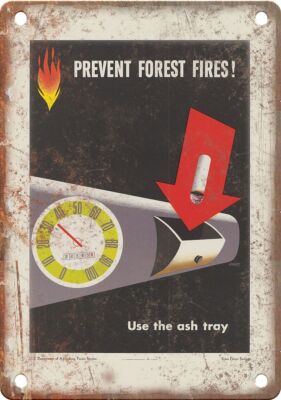 Forest Fires WWII Propaganda Poster 12" X 9" Reproduction Metal Sign ...
