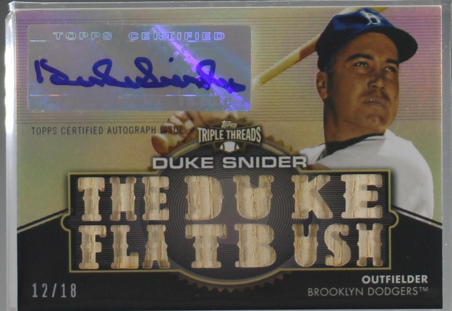 2012 Topps Triple Threads - Autographed Relics Duke Snider #TTAR-274 / ...