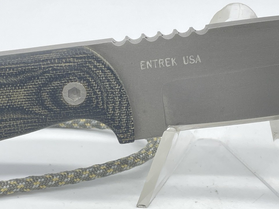 ENTREK USA Black Micarta Drop Point Survival Knife w/ Sheath | eBay
