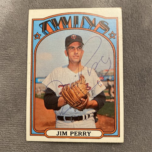 Jim Perry 1972 Topps #220 Authentic Autograph Pitcher Minnesota Twins ...