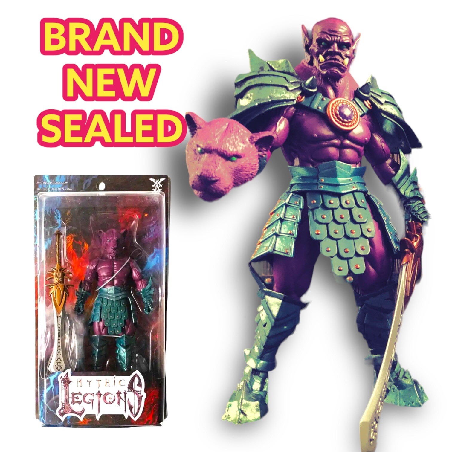 Mythic Legions Purrrplor Purple Orc 7" Figure MOTUC Tribute Panthor ...