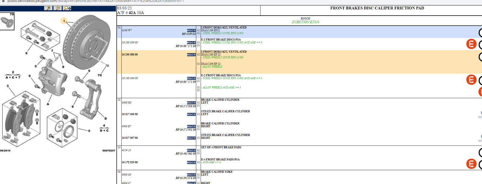 GENUINE VAUXHALL PEUGEOT CITREON SET 2 VENTILATED FRONT BRAKE DISCS ...