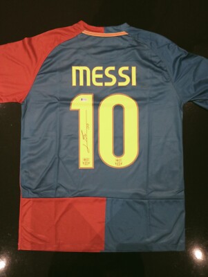 Lionel Messi Signed FC Barcelona 2008-2009 CHL Home Jersey With Beckett ...