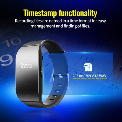 Digital Audio Voice Activated Recorder MP3 Playback Small Smart Watch ...