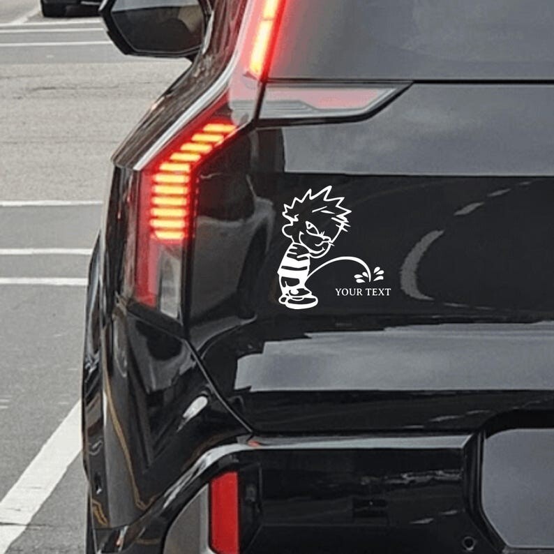 2X Calvin Pee-On-Your-Text Vinyl Decal Sticker Car Window Bumper Truck ...