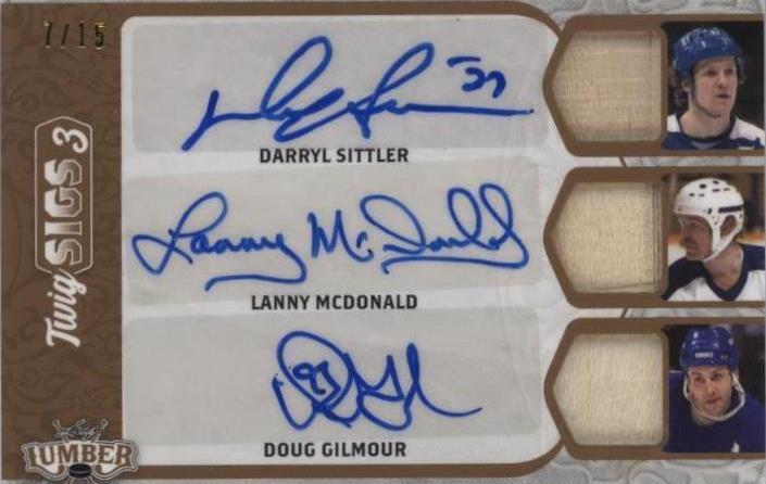 2021-22 Leaf Lumber - Twig Sigs 3 Doug Gilmour, Lanny McDonald, Darryl ...