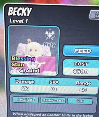 Roblox | All Star Tower Defense | ASTD| BECKY | eBay