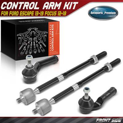 4Pcs LH & RH Inner & Outer Tie Rod End for Ford Escape 13-19 Focus 12 ...