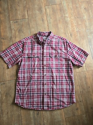 Carhartt Mens Large Short Sleeve Button Down Shirt Plaid Summer Spring ...