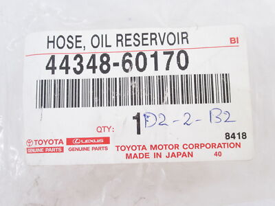 Genuine OEM Toyota 44348-60170 Power Steering Reservoir Hose 93-97 Land ...