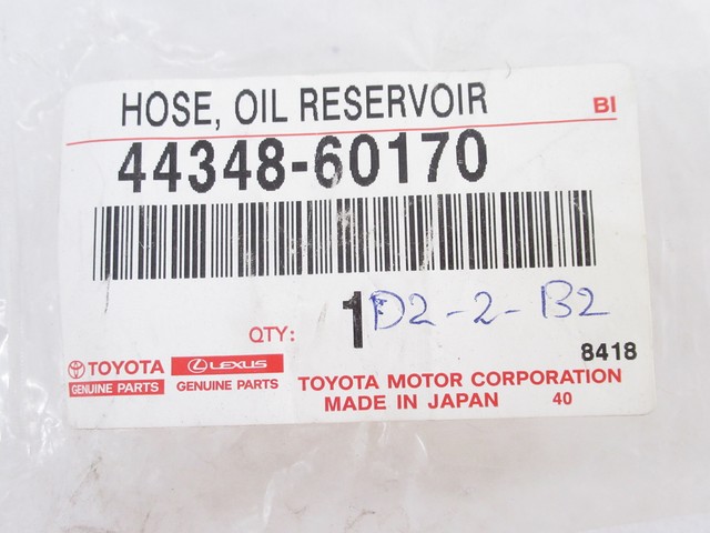 Genuine Toyota Hose Oil Reservoir 4434860170 / 44348-60170 OEM for sale ...