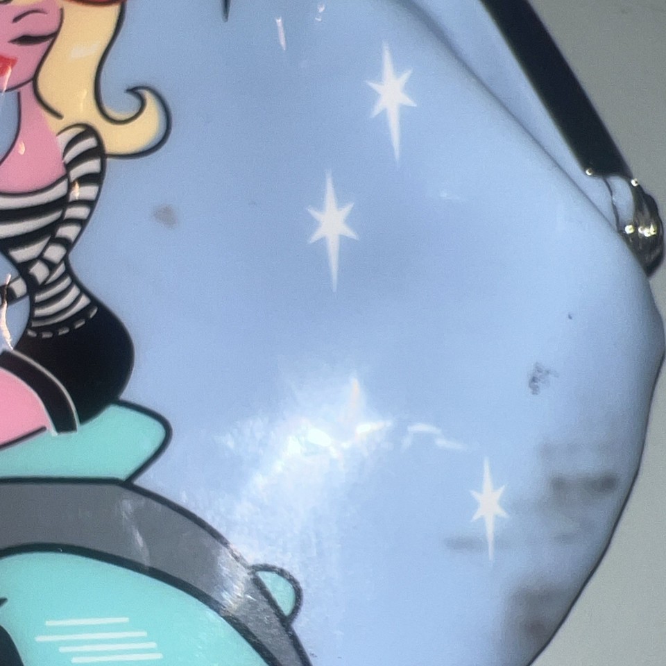 Coin Purse Fluff Pink 2 Side Barbie Scooter Design Embroidered Retro ...