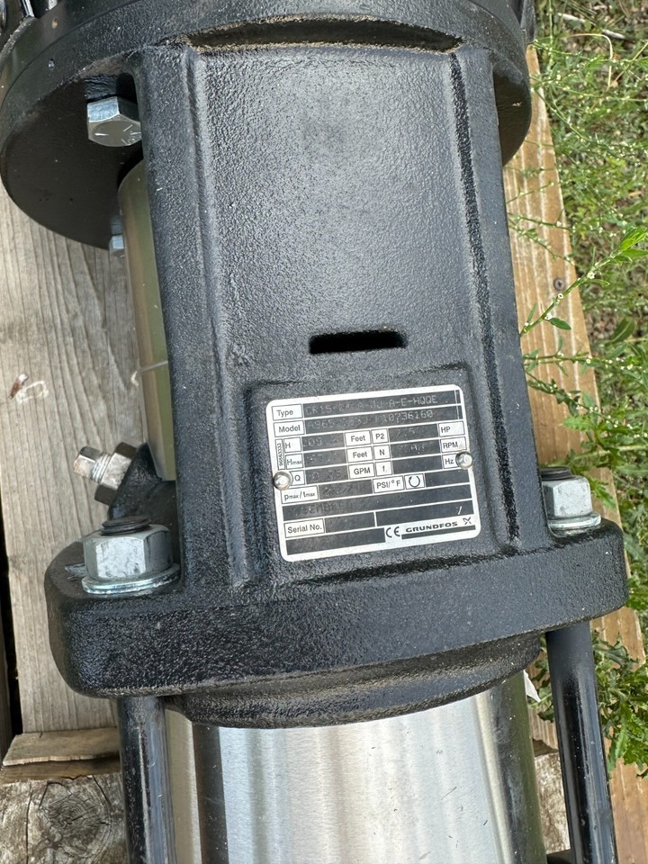 Grundfos CR15 Pump, 30 gpm, 7.5hp , Stainless Steel, #96485662 | eBay