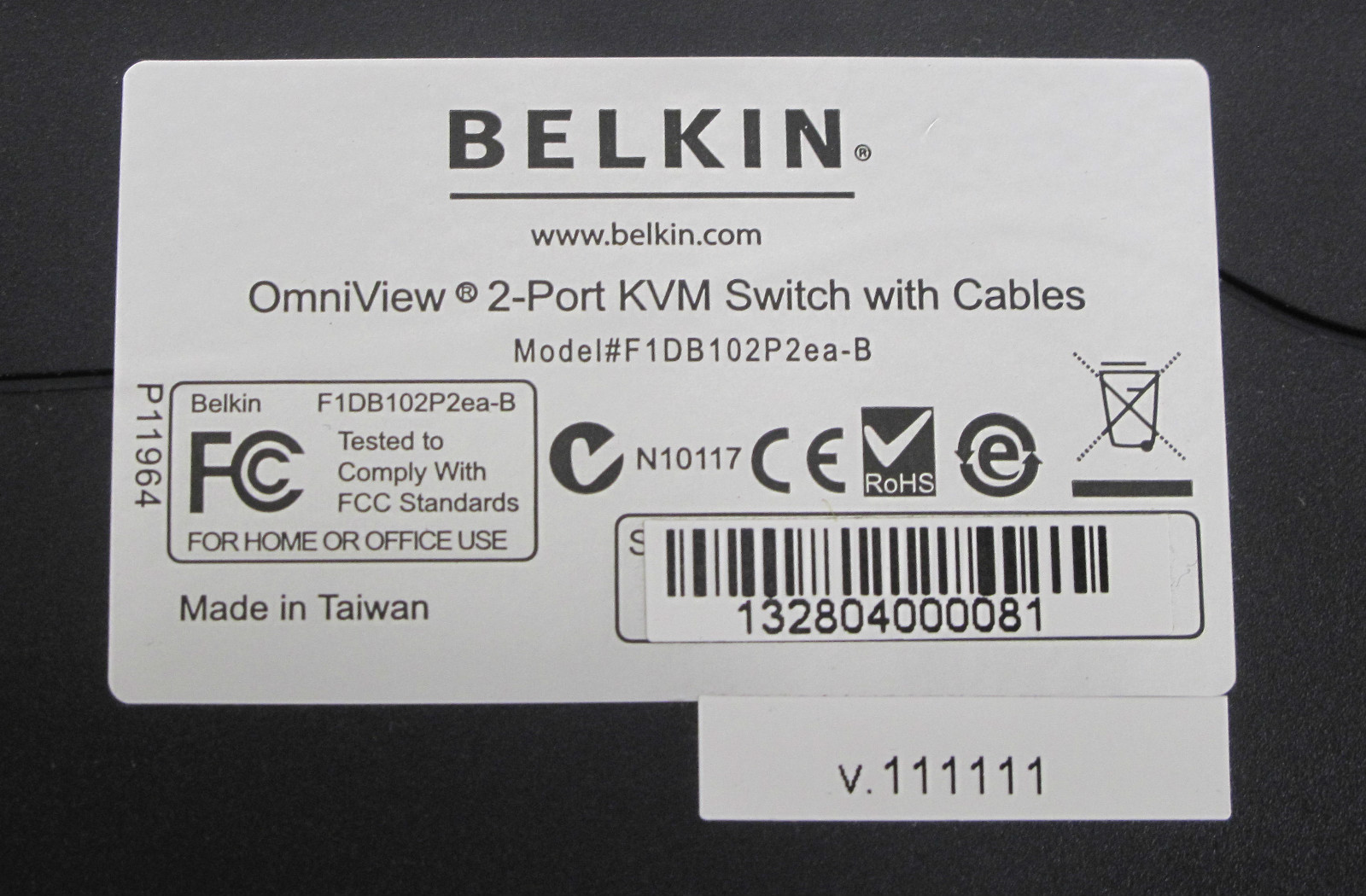 Belkin OmniView E Series 2-Port KVM Switch with KVM Cables, F1DB102P2ea ...