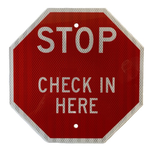 Lyle ST-036-12HA "Stop Check In Here" 12" " Aluminum Sign for sale ...
