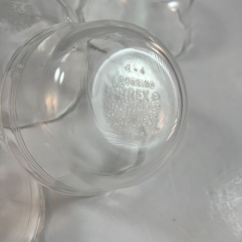 Vintage Pyrex Clear Custard Dessert Cups Scalloped 175 ML 6 FL OZ #463 ...