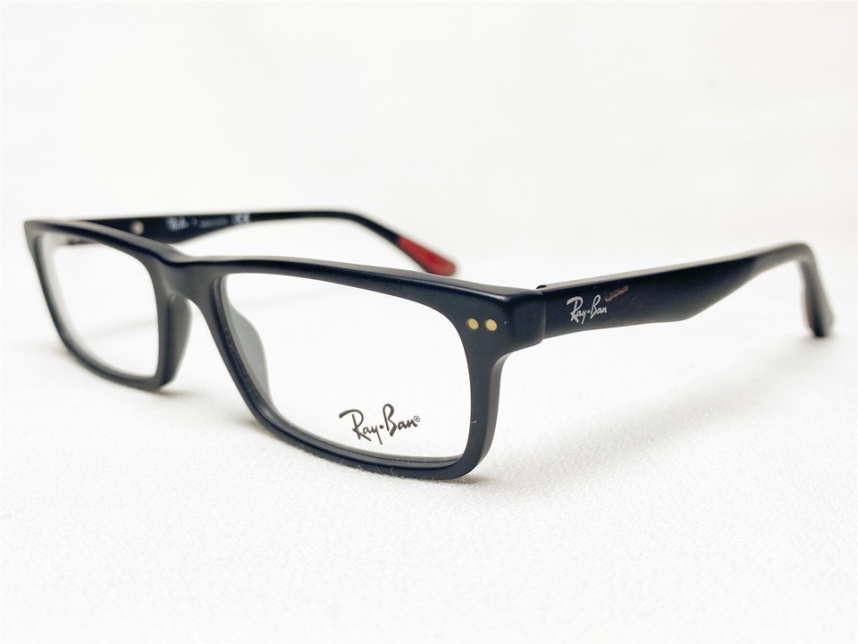NEW Ray Ban RB5277 2077 Mens Sandblasted Black Rectangle Eyeglasses ...