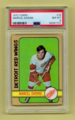 1972 Topps #18 Marcel Dionne Detroit Red Wings PSA 8 NM-MT Hockey Card ...