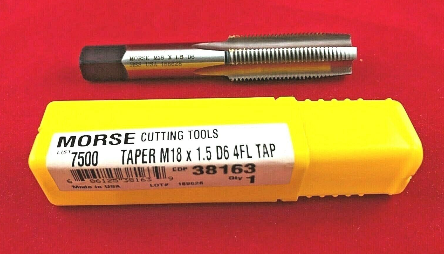 M18 X 1.5 Taper Tap MT3838163 Metric 18MM CS Starter Tap USA 4FL RH D6 ...
