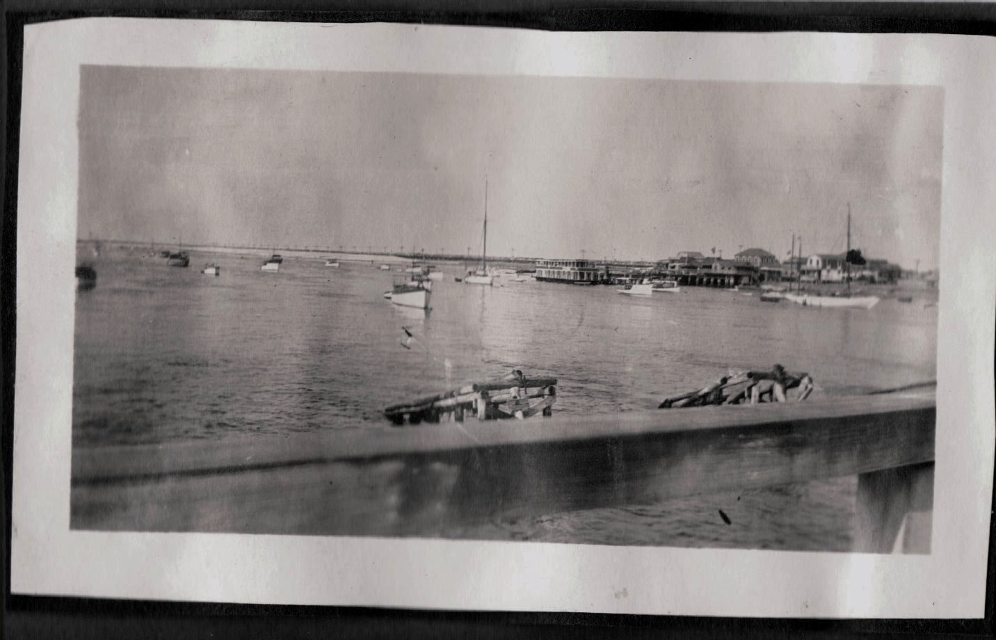 VINTAGE 1919 BEULAH PENSACOLA BUNNELL FLORIDA BOATS BAY SAIL BOAT DOCK ...
