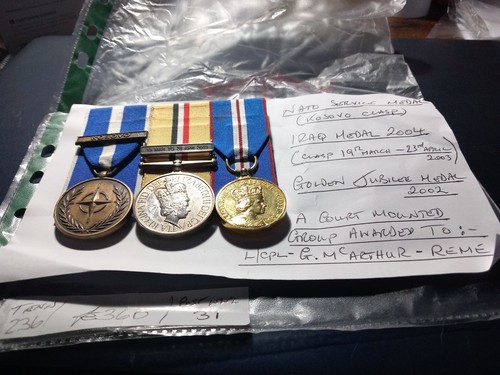 IRAQ,NATO,AND QUEEN'S GOLDEN JUBILEE MEDAL GROUP COURT MOUNTED.FULL ...