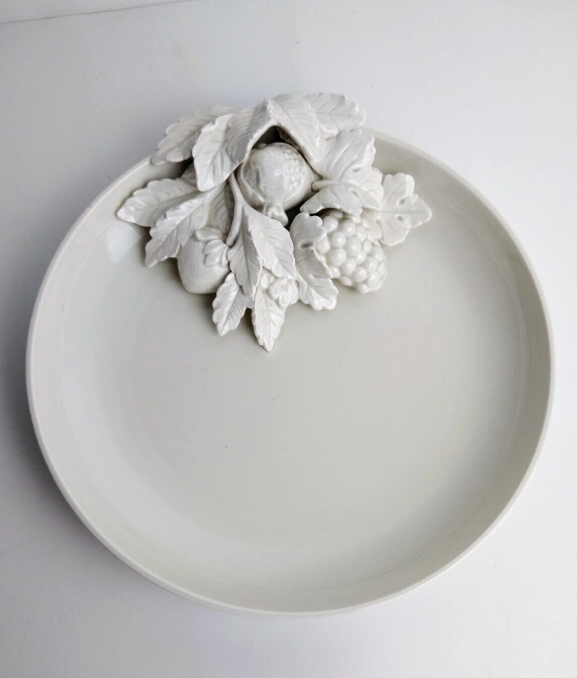 Vintage Fitz & Floyd White Ivory Serving Plate 3D Fruits & Leafs 1977 ...