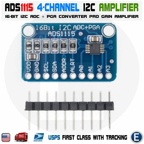 ADS1115 Module 16 Bit I2C ADC 4 channel Pro Gain Amplifier Arduino ...
