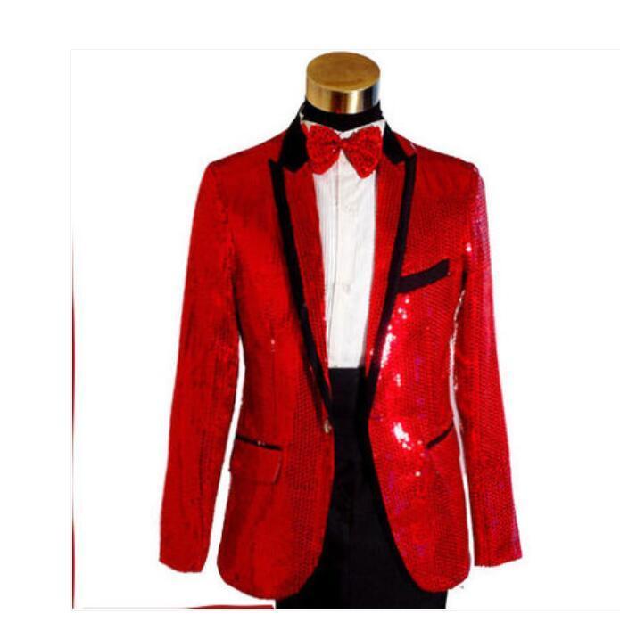 BJ 83 Men's Sequins Tuxedo Suit&Pants Gangnam Style Psy Jacket Coat MC ...