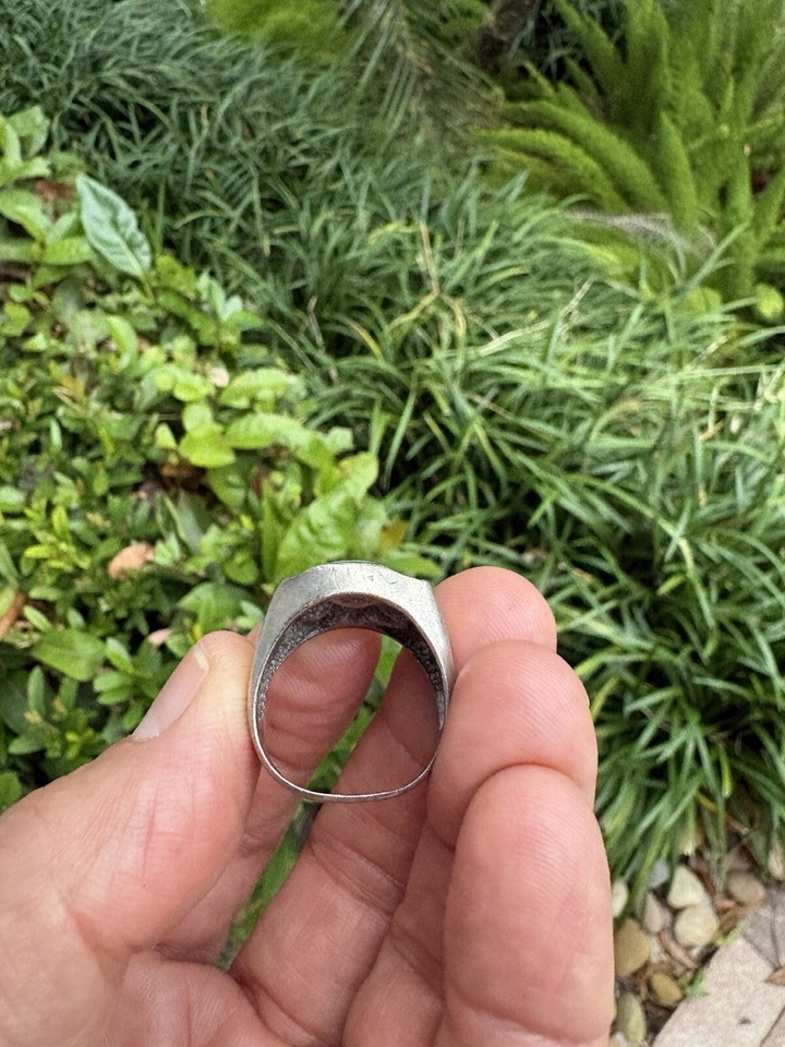 Sterling Silver Sign OTT Navajo Turquoise Eagle Dome Ring Men's Size 13 ...