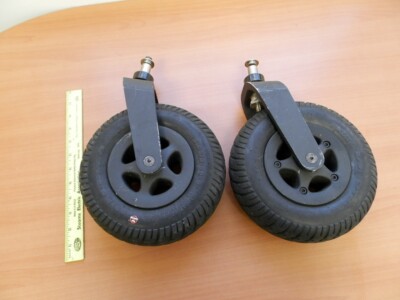 Sunrise Quickie Q500h power wheelchair FRONT caster wheels 9"x3" solid ...