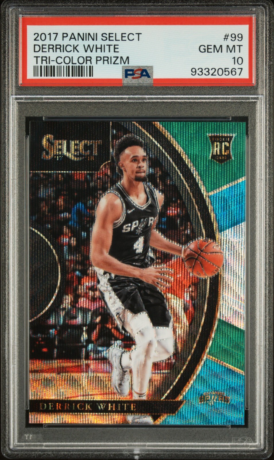 Derrick White 2017-18 Panini Select Tri-Color Prizm RC Rookie #99 PSA ...