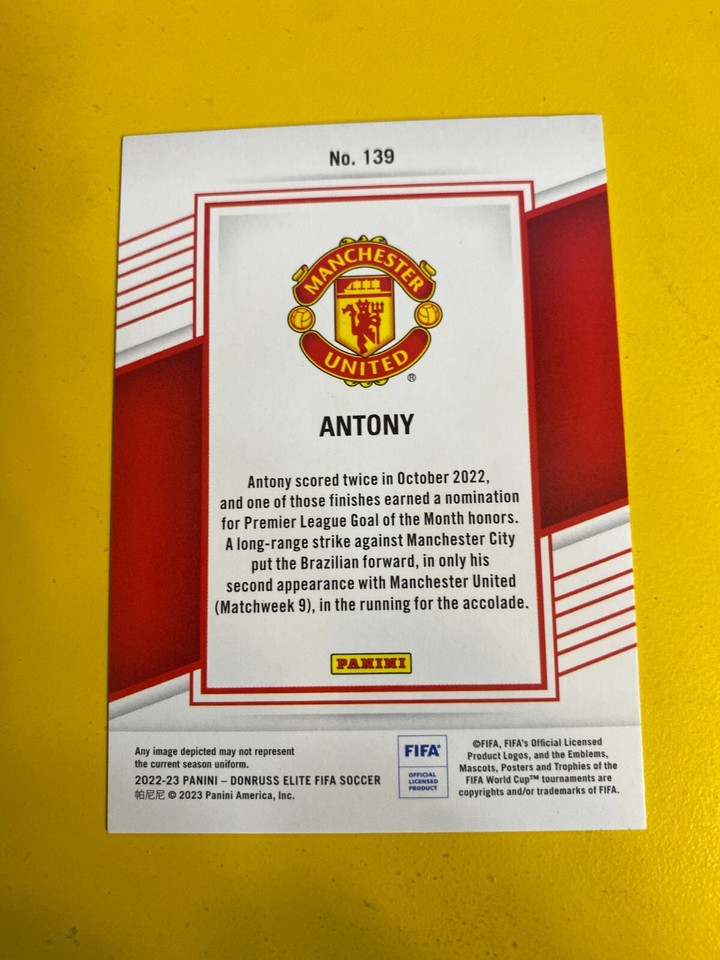 RS25208 2022-23 Elite FIFA Orange #139 Antony #08/35 | eBay