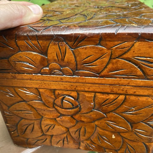 Antique Chinese box Victorian carved bird box sweetheart chest /box | eBay