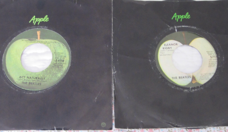 Two Beatles Apple Records Vinyl 45s-All Rights Reserved Labels | eBay