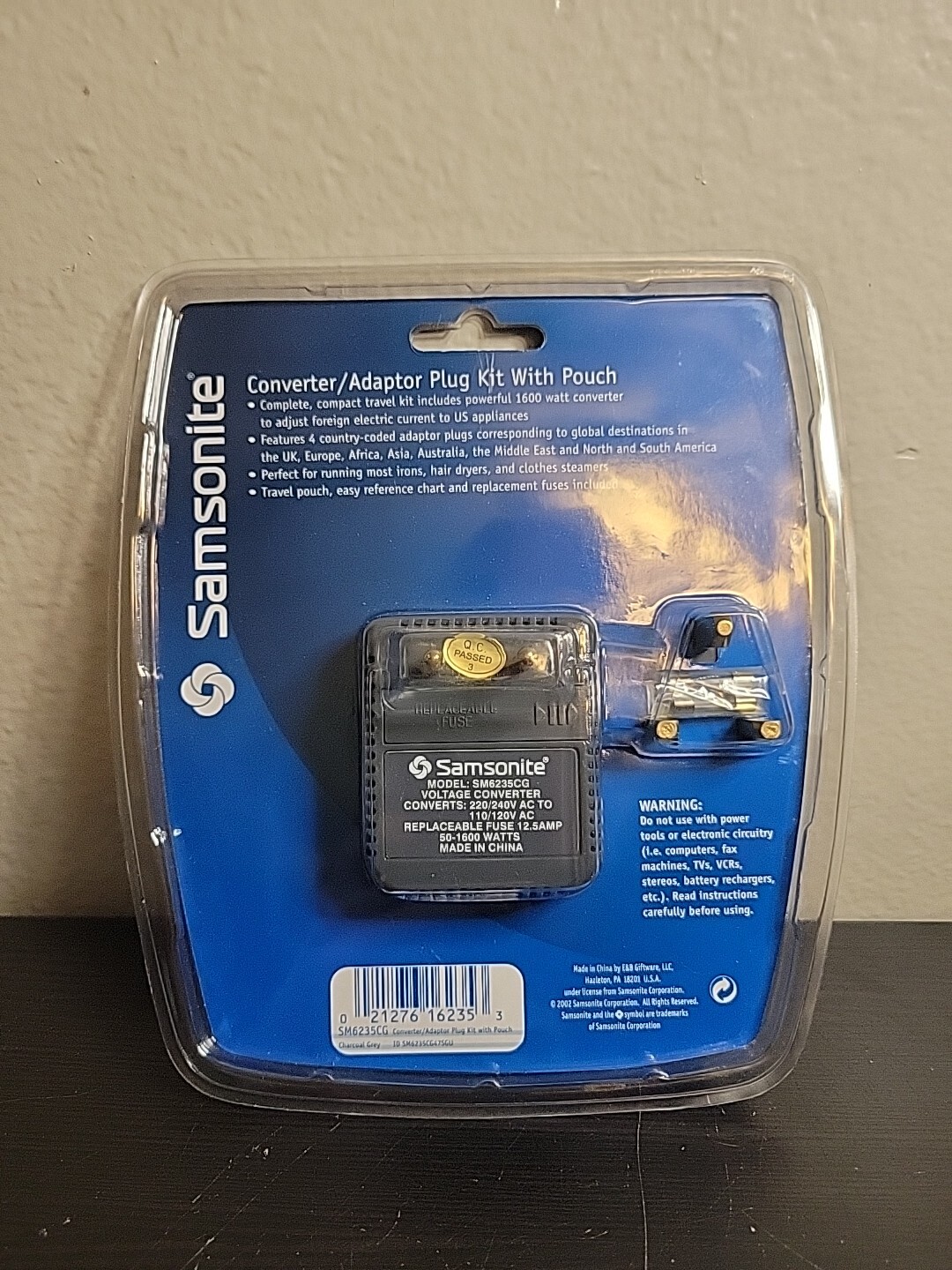 & Samsonite Converter Adapter Plug Kit With Pouch SM6235CG 1600 Watt ...
