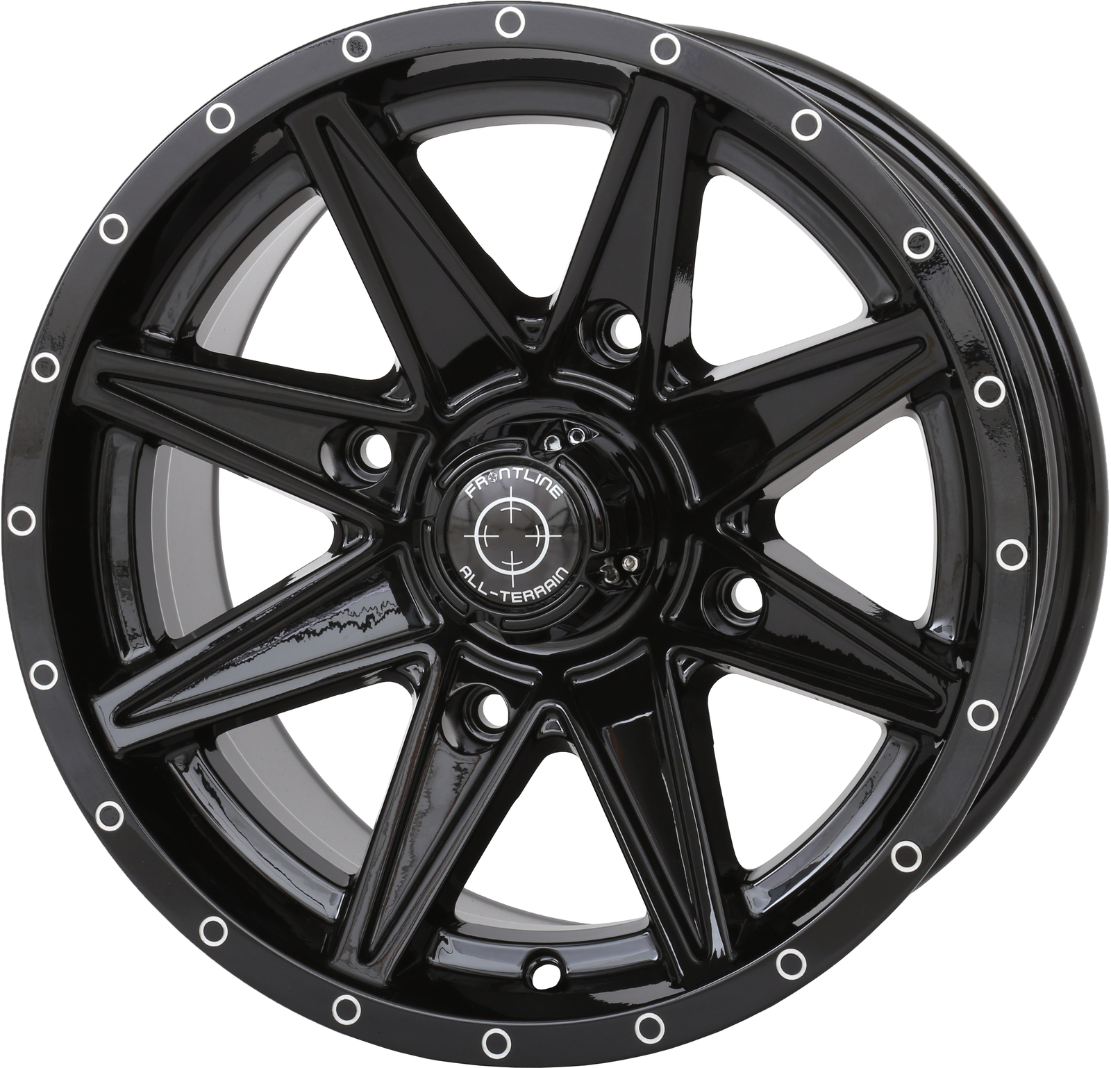 Kit 4 System 3 XT400 Tires 28x10-14 on Frontline 308 Gloss Black Wheels ...