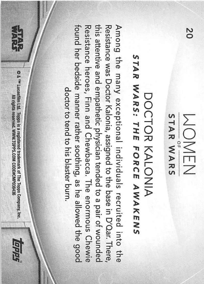 2020 Topps Women of Star Wars #20 Doctor Kalonia Star Wars Card | eBay