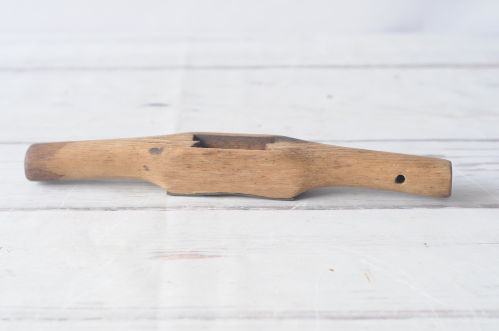 Vintage Wood Handle Brass Plate Spokeshave Draw Knife Carpenters Tool ...