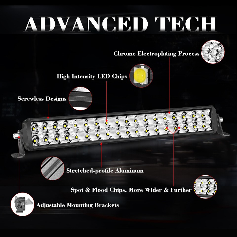 Behind Grille Mount 20" LED Light Bar Work Lamp For 2011-21 Jeep Grand ...