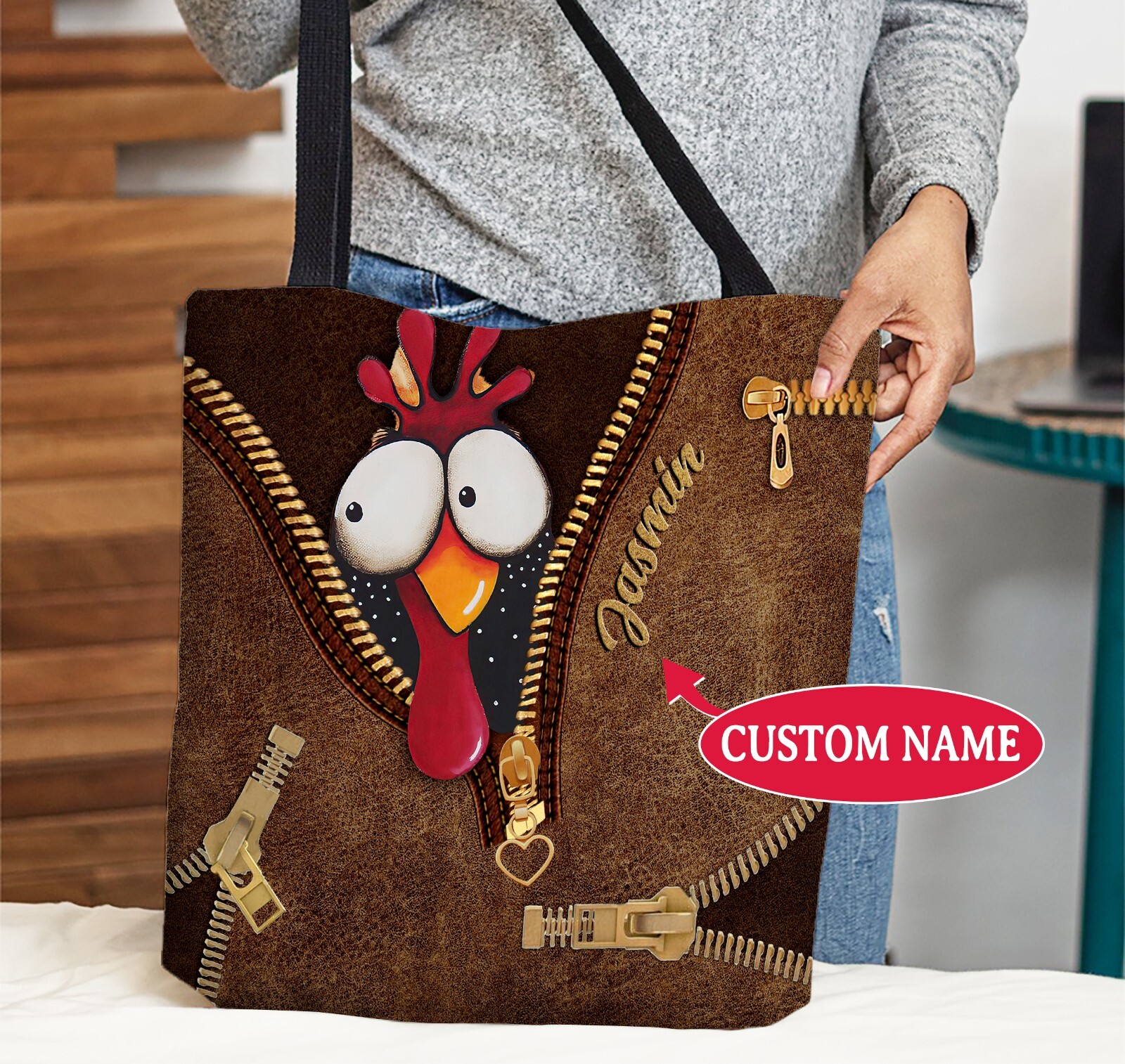 Personalized Funny Turkey Tote Bag, Cute Chicken Tote Bag Gift | eBay