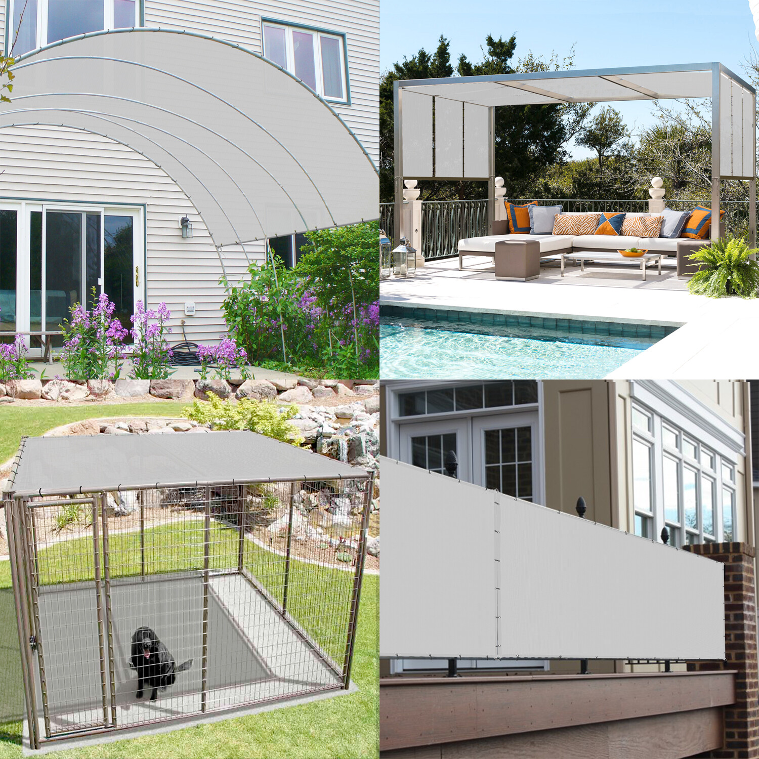 Custom Straight Edge Waterproof Sun Shade Sail UV Blocker Patio Pool ...
