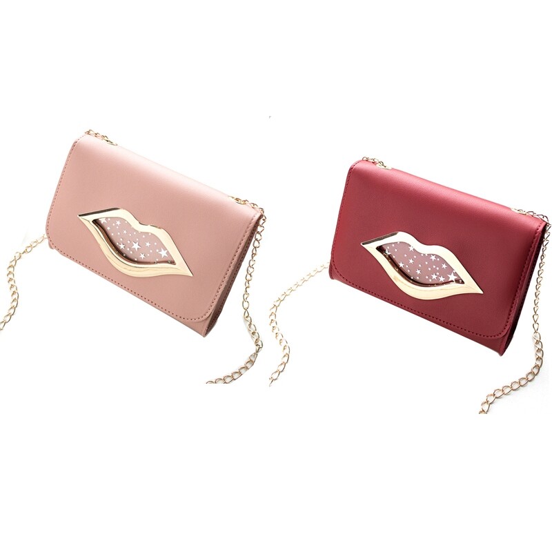 Fashion Big Lips Shoulder Bag for Women Leather Change Purse Female7630 ...