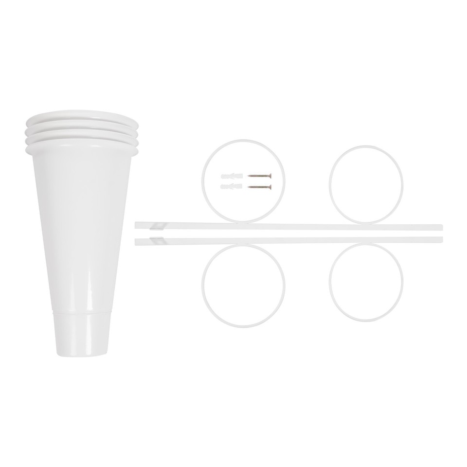 4 Buckets Wall-mounted Flower Stand W/ Buckets Decorative Flower ...