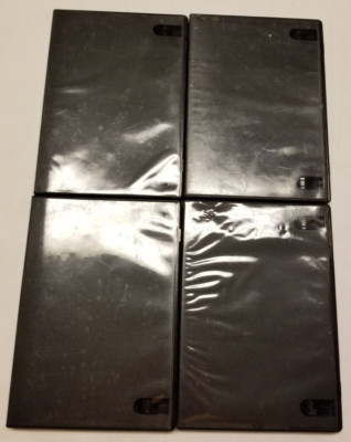 Lot of 4 EMPTY Snap Lock Latch Black DVD Cases CD Video Game Case | eBay