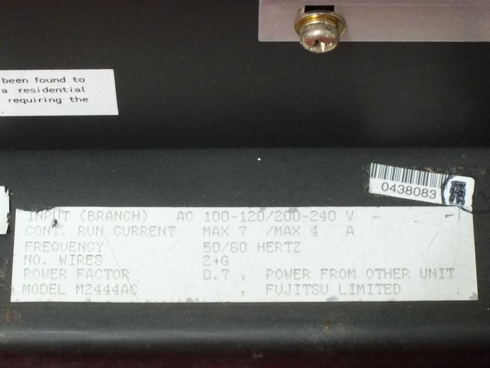 Fujitsu / Sun M2444AC Tape Drive 1/2" Reel to Reel 6250bpi GCR Pertec ...
